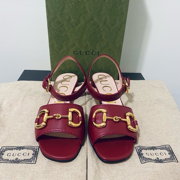 Gucci | Shoes | Gucci Charlotte Nappa Leather New Cherry Red Sandal ...